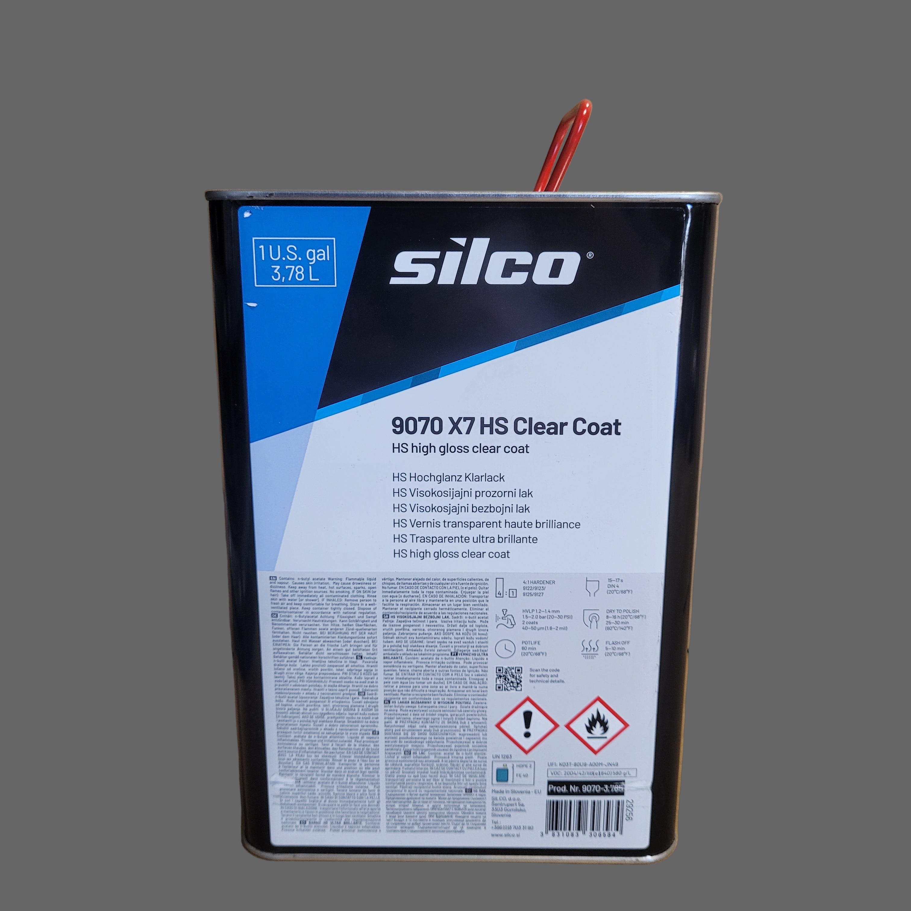 Silco 9070 X7 HS High Gloss Clear Coat – 1 US Gallon – Auto Body Clearance